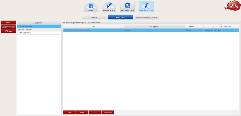 Connecting to the Big Red Cloud App via API key - Big Red Cloud
