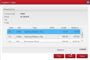 View A Supplier Ledger Account - Big Red Cloud